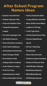 100+ Creative After School Program Names for Kids & Teens