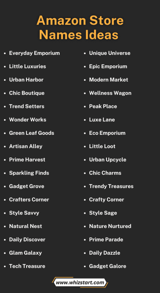 520+ Good Amazon Store Names Ideas to Start Your Journey! - Whiz Start