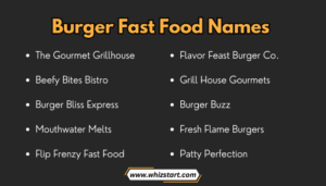 Burger Shop Names Ideas : 670+ Catchy Suggestions - Whiz Start