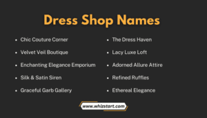 899+ Fashion Dress Shop Names Ideas that Attracts Customers! - Whiz Start