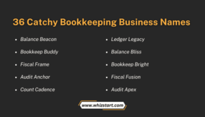 550+ Good and Catchy Bookkeeping Business Names Ideas! - Whiz Start