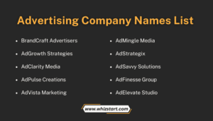 598+ Creative Advertising Company Names Ideas List! - Whiz Start