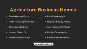550+ Inspiring Agriculture Business Names to Grow Your Legacy! - Whiz Start