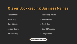 550+ Good and Catchy Bookkeeping Business Names Ideas! - Whiz Start