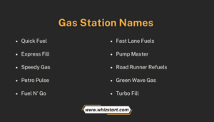 Gas Station Names Ideas: 550+ Popular Suggestions! - Whiz Start