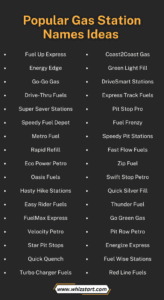 Gas Station Names Ideas: 550+ Popular Suggestions! - Whiz Start