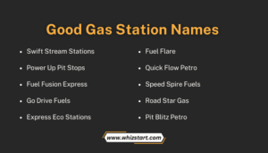 Gas Station Names Ideas: 550+ Popular Suggestions! - Whiz Start