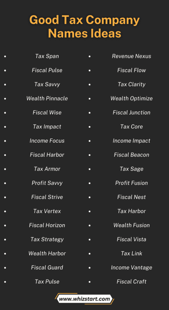 550+ Good Tax Company Names Ideas You Must See! - Whiz Start