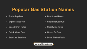 Gas Station Names Ideas: 550+ Popular Suggestions! - Whiz Start