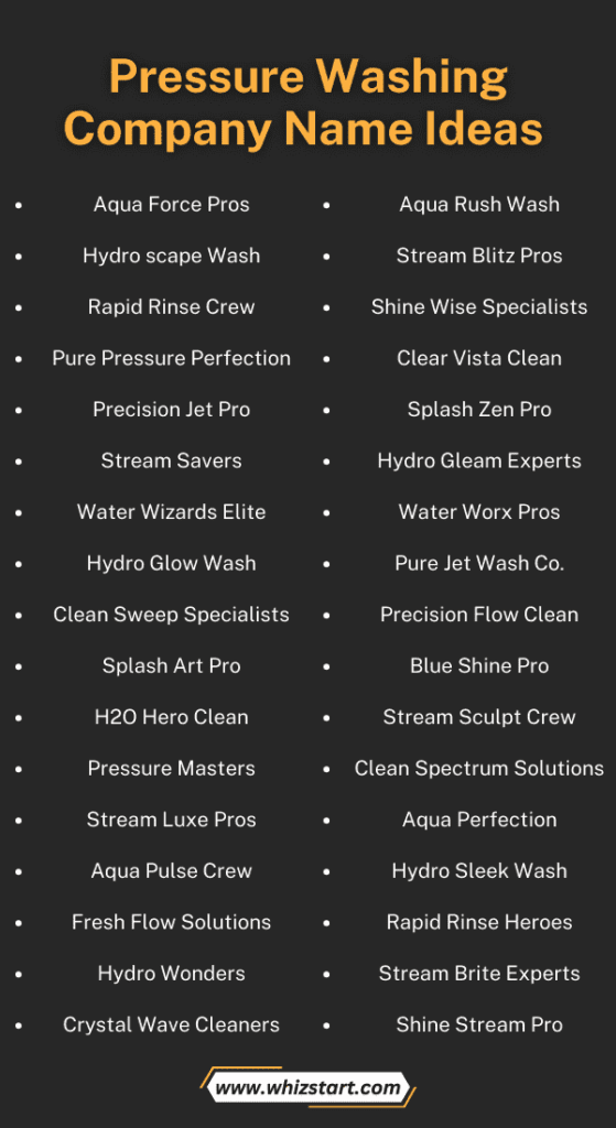 550+ Funny Pressure Washing Company Names Ideas! - Whiz Start