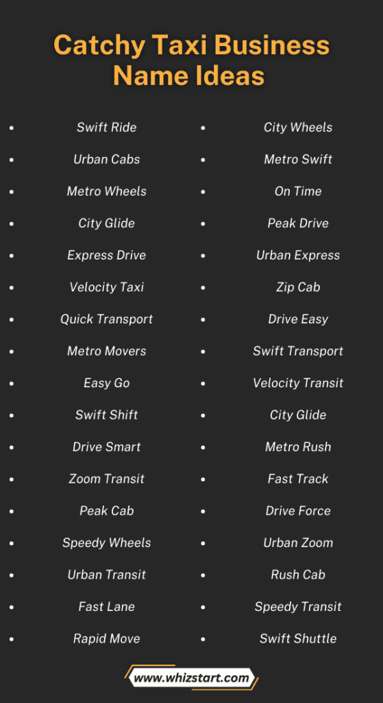 550+ Catchy Taxi Business Names Ideas You Must Try! - Whiz Start
