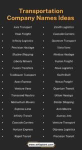 550+ Good Transportation Company Names Ideas for Inspiration! - Whiz Start