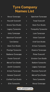 550+ Creative Tyre Company Names Ideas List You Must Check! - Whiz Start