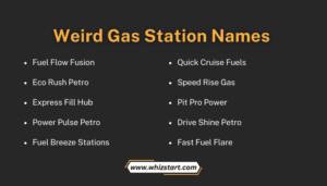 Gas Station Names Ideas: 550+ Popular Suggestions! - Whiz Start