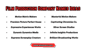 550+ Cool Film Production Company Names Ideas for Inspiration! - Whiz Start
