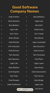 500+ Unique Software Company Names for Modern Tech Startups - Whiz Start