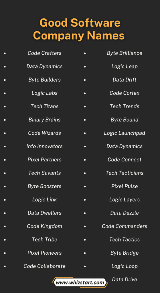 500+ Unique Software Company Names for Modern Tech Startups - Whiz Start