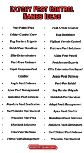 754+ Best Pest Control Company Names Ideas Suggestions! - Whiz Start
