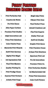 550+ Best Funny Printing Business Names Ideas That Inspires - Whiz Start