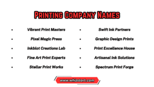 550+ Best Funny Printing Business Names Ideas That Inspires - Whiz Start