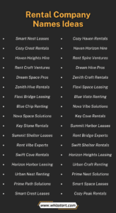 90+ Best Funny Rental Company Names Ideas