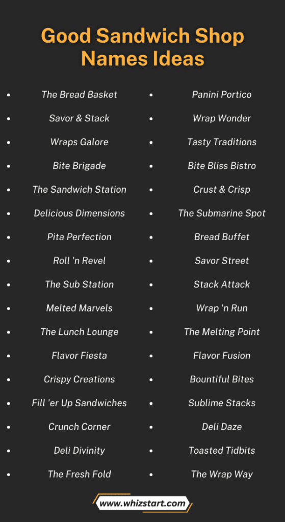 550+ Funny Sandwich Shop Names Ideas You Must Check! - Whiz Start
