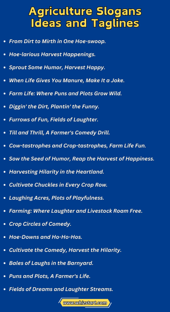 Catchy and Funny Agriculture Slogans in English to Inspire! - Whiz Start