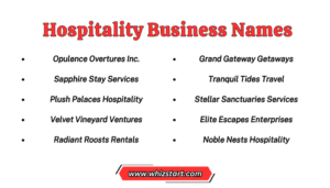 689+ Unique Hospitality Company Names Ideas List - Whiz Start