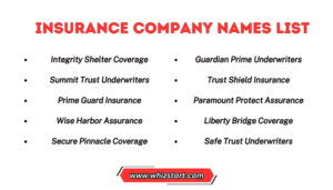 847+ Cool Insurance Company Names Ideas List! - Whiz Start