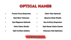 550+ Unique and Best Optical Shop Names Ideas List for You! - Whiz Start