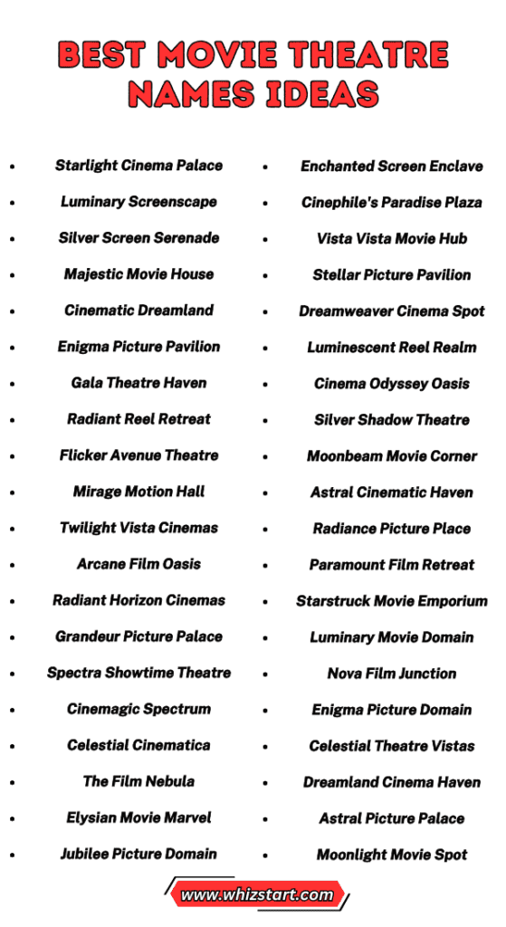 550+ Funny Movie Theatre Names Ideas for Inspiration! - Whiz Start