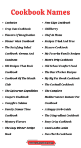 900+ Funny Cookbook Names Ideas That Sounds Good! - Whiz Start