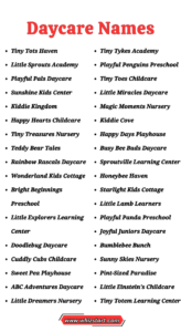 Cute Daycare Names Ideas List You Will Love! - Whiz Start