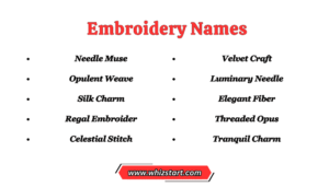Unique Embroidery Business Names Ideas for Inspiration! - Whiz Start