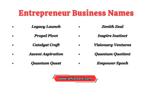 Inspiring Entrepreneur Business Names Ideas for You! - Whiz Start