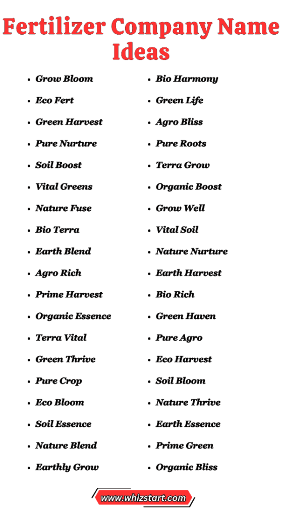 660+ Organic Fertilizer Company Names Ideas - Whiz Start