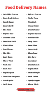 Unique and Funny Food Delivery Names Ideas to Use! - Whiz Start