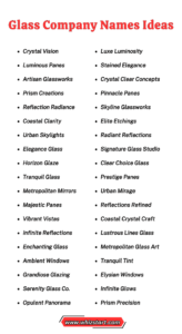 770+ Best Glass Company Names Ideas - Whiz Start