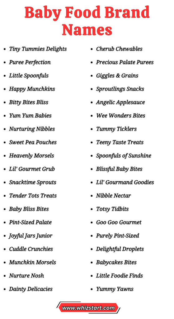 700+ Best Baby Food Company Names that Kids Love - Whiz Start