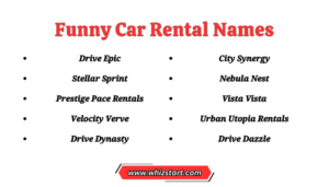 900+ Catchy and Funny Car Rental Names Ideas for Use! - Whiz Start