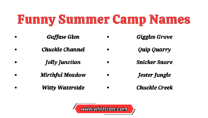 700+ Good Funny Summer Camp Names Ideas You Must Use! - Whiz Start