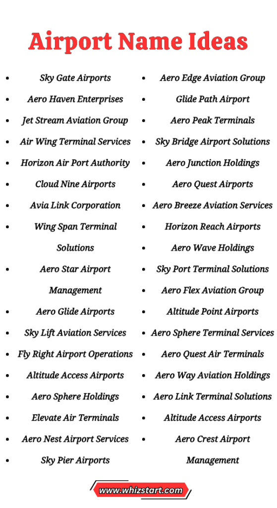 700+ Catchy Airport Company Names Ideas You Must Try - Whiz Start