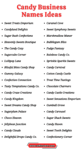 770+ Best Sweet Candy Business Names Ideas You Must Try - Whiz Start