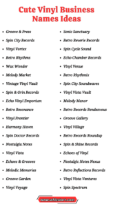 780+ Cute Vinyl Business Names Ideas - Whiz Start
