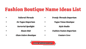 Fashion Boutique Names Ideas That Radiate Style and Elegance - Whiz Start