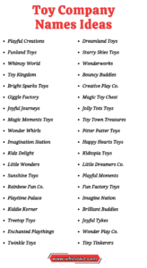 800+ Top Toy Company Names That Promise Fun for All Ages - Whiz Start