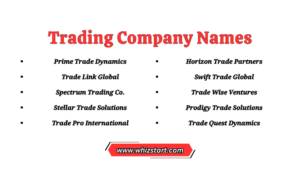 780+ Catchy Trading Company Names Ideas - Whiz Start