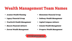 870+ Wealth Management Company Names You Must Check - Whiz Start
