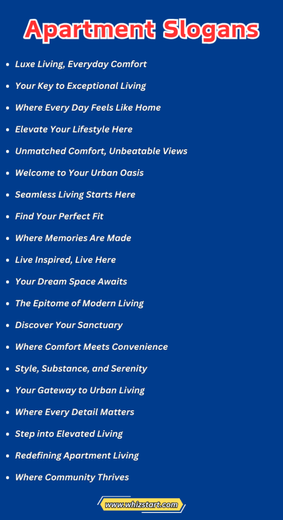 310+ Catchy Apartment Slogans and Taglines for Marketing - Whiz Start