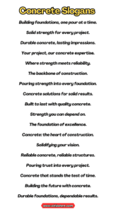 300+ Funny Concrete Slogans and Construction Taglines - Whiz Start